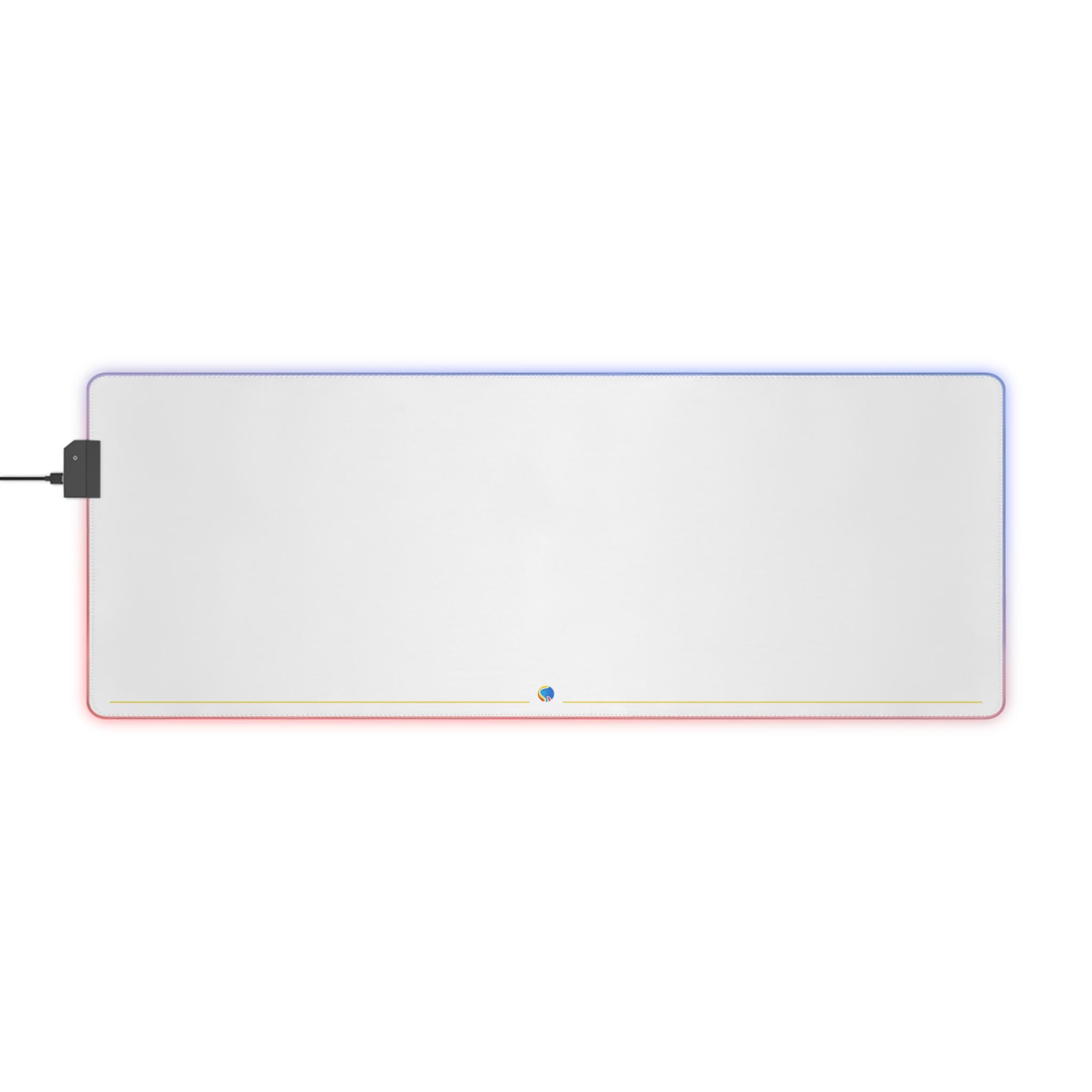 White Extra Large LED Gaming Mouse Pad, Stylish RGB Desk Mat for Office ...