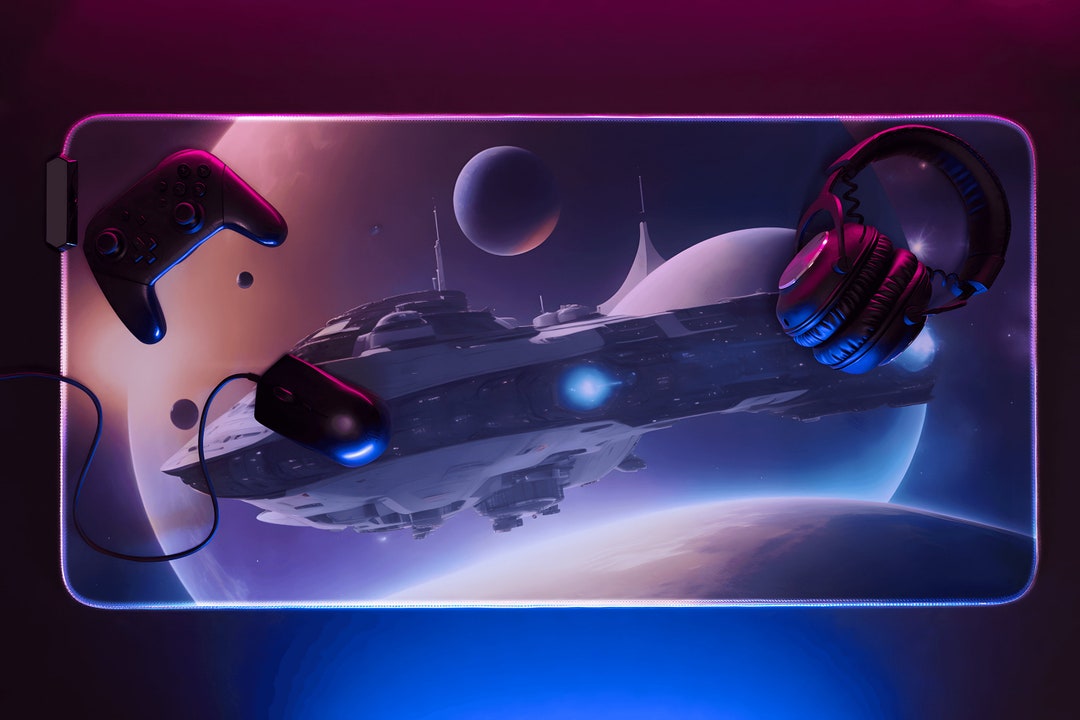 Starfield Spacecruiser LED Gaming Mouse Pad, XXL Gaming Desk Mat, Sci ...