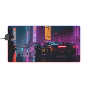 Cyberpunk Cyber City LED Gaming Mouse Pad, XXL Gaming Desk Mat ...