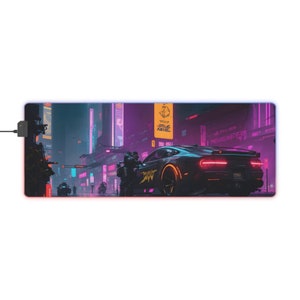 Cyberpunk Cyber City LED Gaming Mouse Pad, XXL Gaming Desk Mat ...