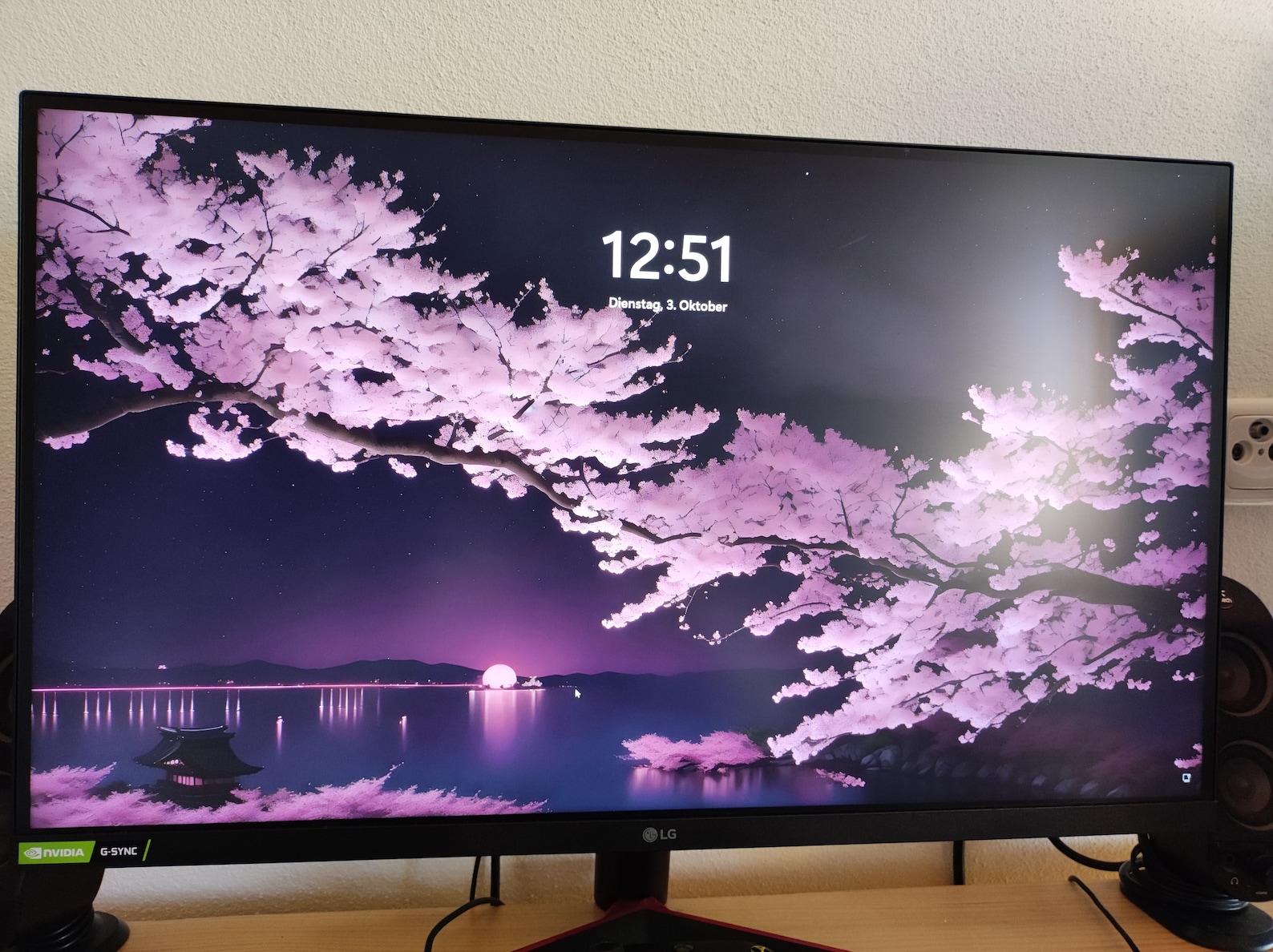 Sakura Cherry Blossom Desktop Wallpaper, Sakura, Cherry Blossom, Moon ...