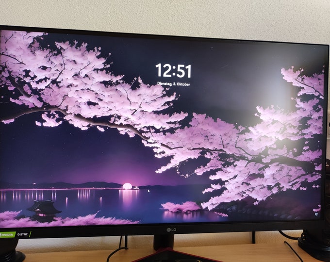 Sakura Cherry Blossom Desktop Wallpaper, Sakura, Cherry Blossom, Moon ...