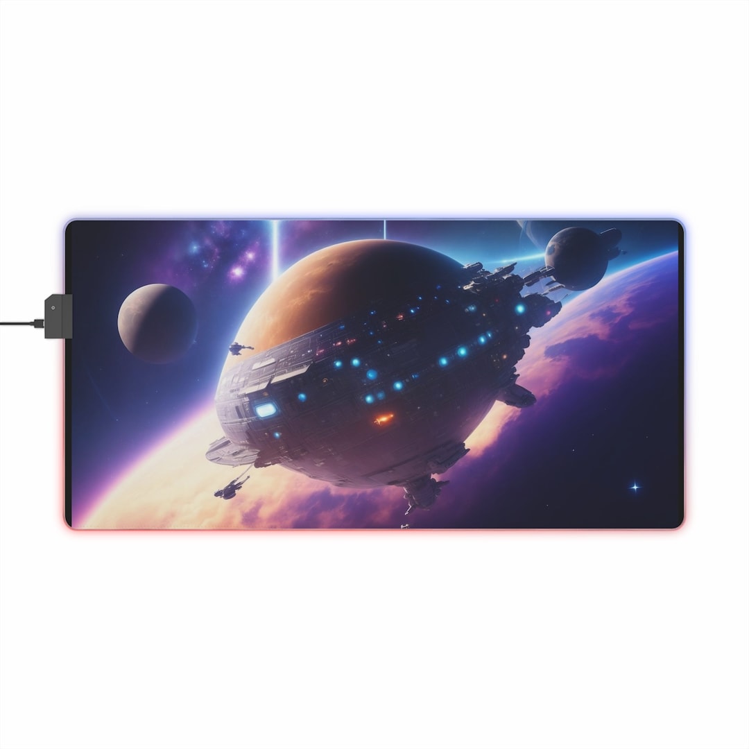 Starfield Sci-fi Spacestation LED Gaming Mouse Pad Sci-fi - Etsy