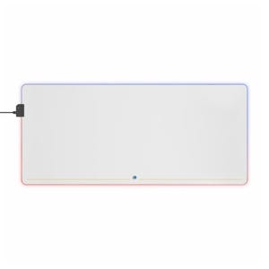 White Extra Large LED Gaming Mouse Pad, Stylish RGB Desk Mat for Office ...