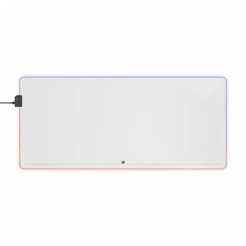 White Extra Large LED Gaming Mouse Pad, Stylish RGB Desk Mat for Office ...