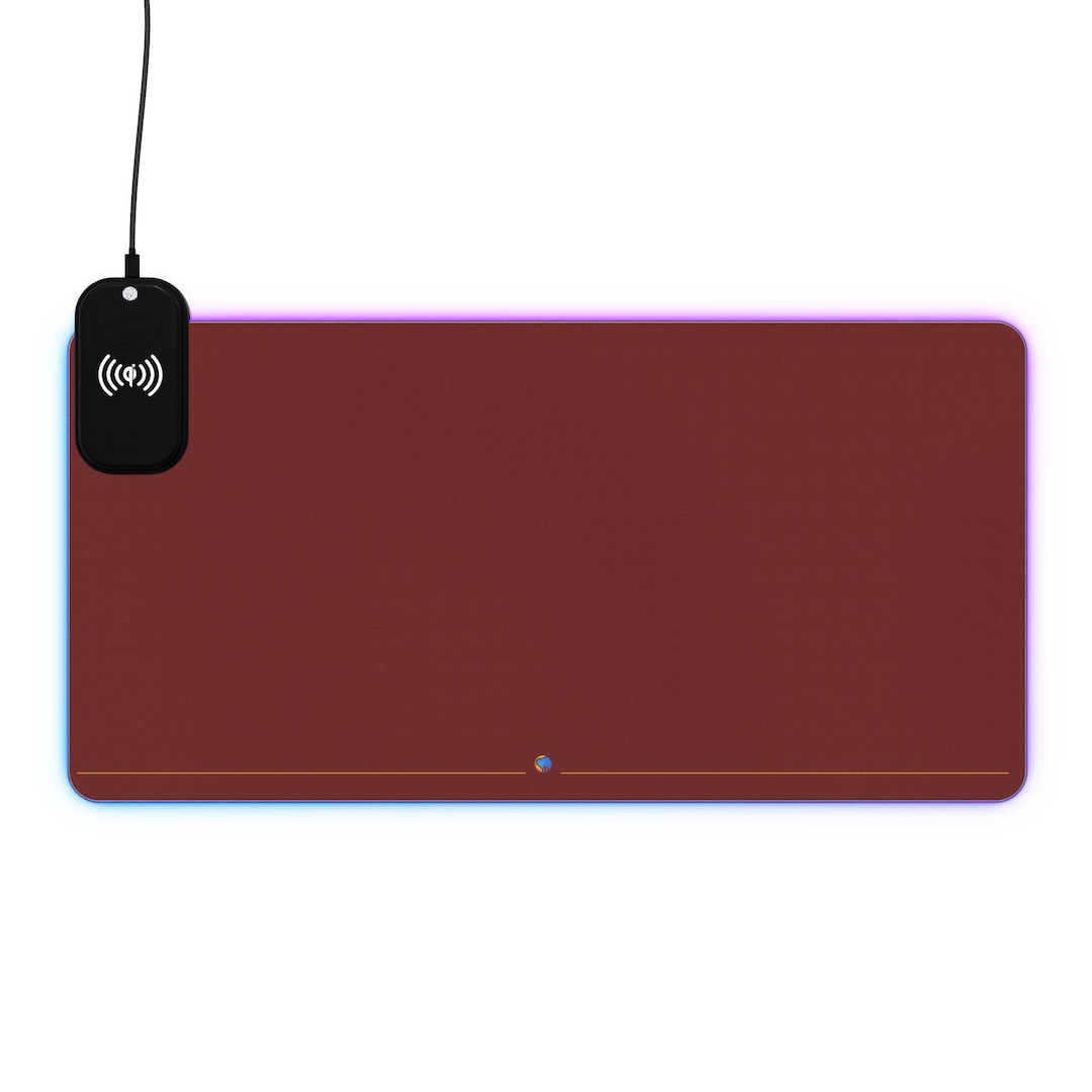 Cherry Red LED Gaming Mouse Pad With Wireless Charging, Stylish RGB ...