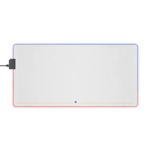 White Extra Large LED Gaming Mouse Pad, Stylish RGB Desk Mat for Office ...