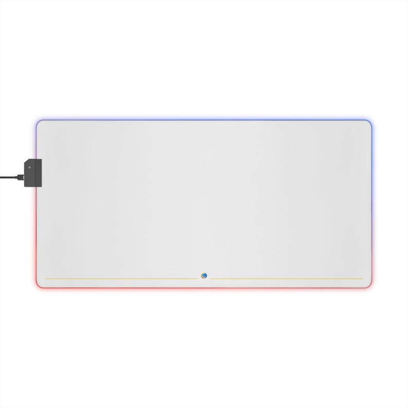 White Extra Large LED Gaming Mouse Pad, Stylish RGB Desk Mat for Office ...