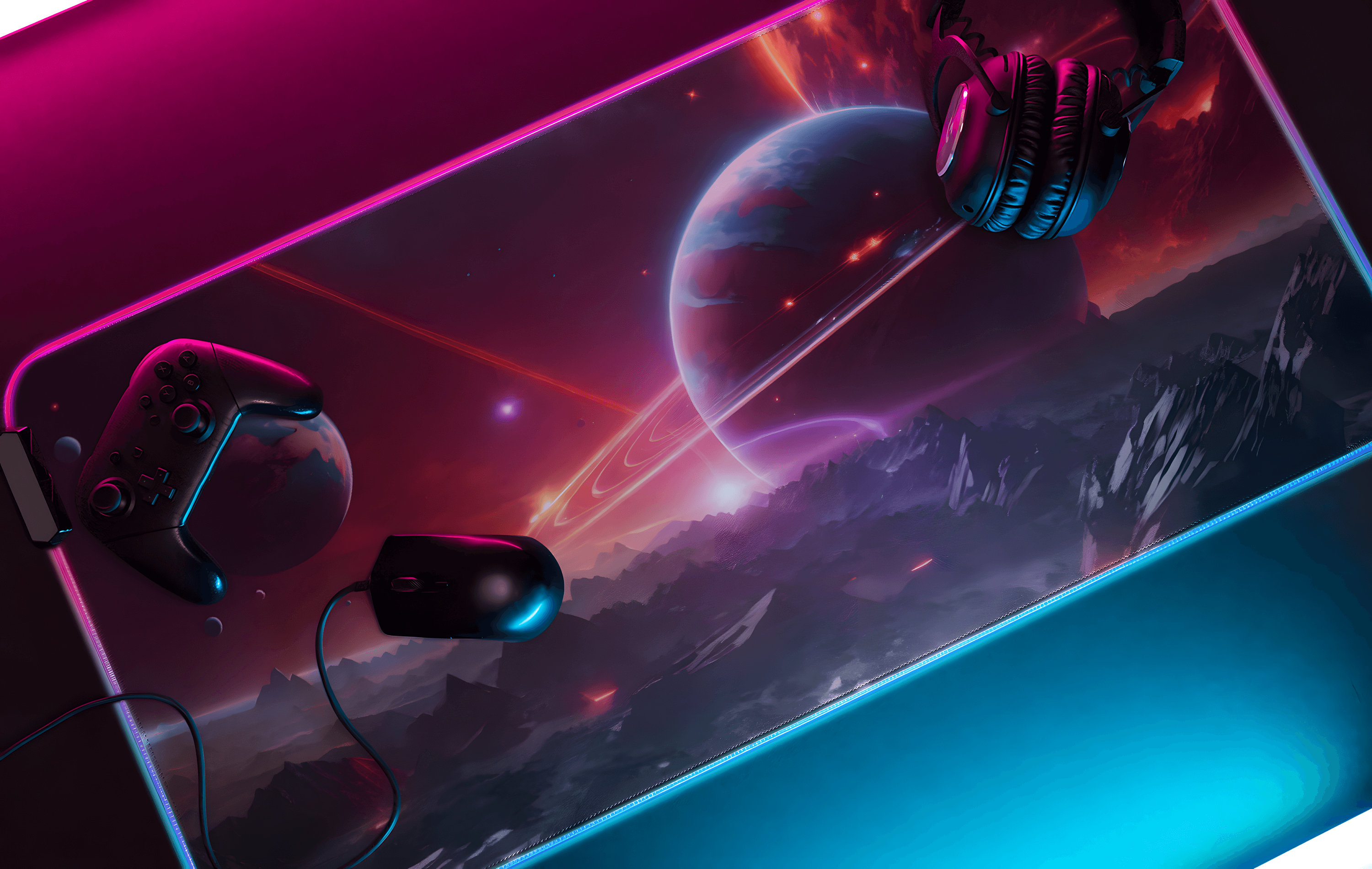 Starfield Galaxy LED Gaming Mouse Pad, XXL Deskmat, Sci-fi, Gamer Gift ...