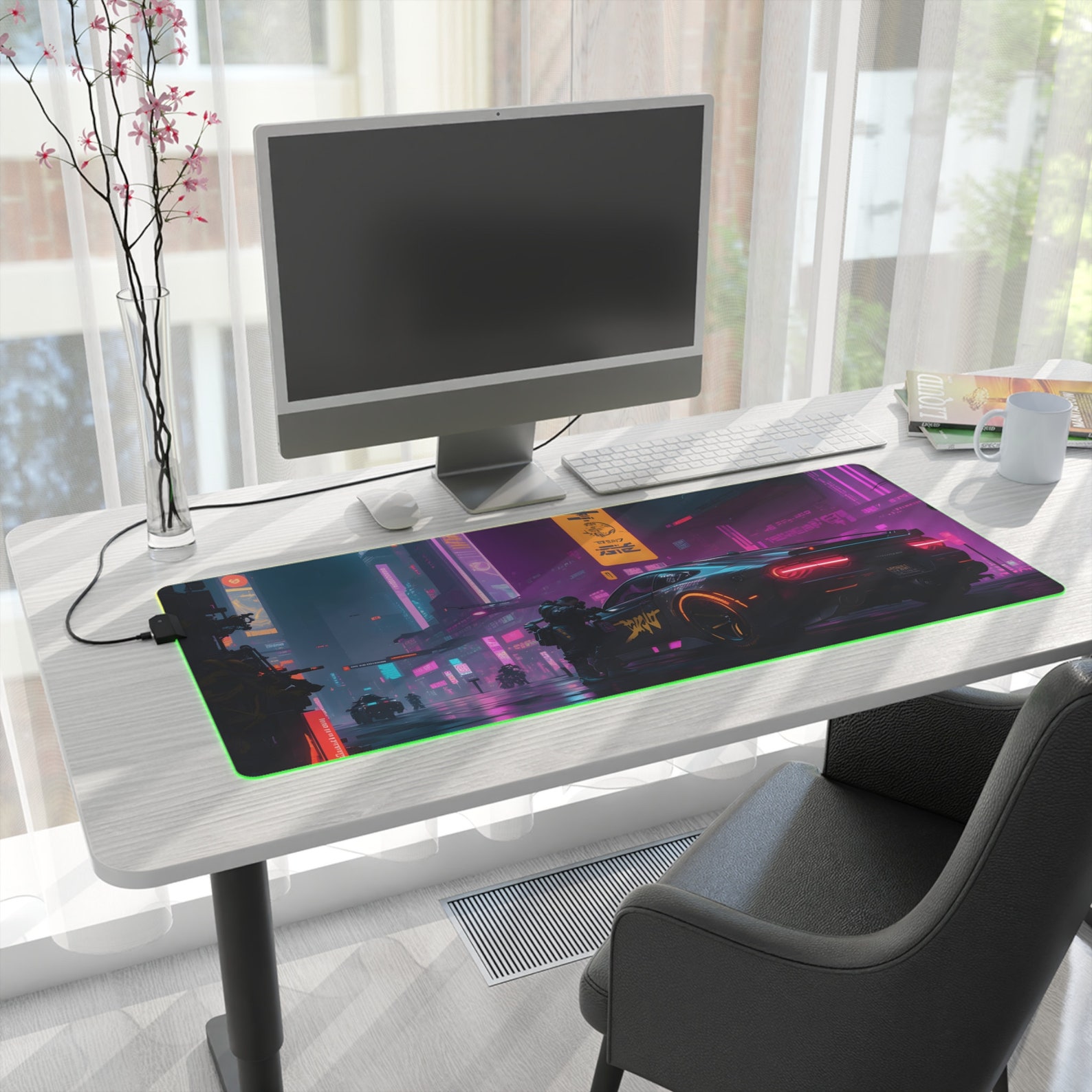 Cyberpunk Cyber City LED Gaming Mouse Pad, XXL Gaming Desk Mat ...