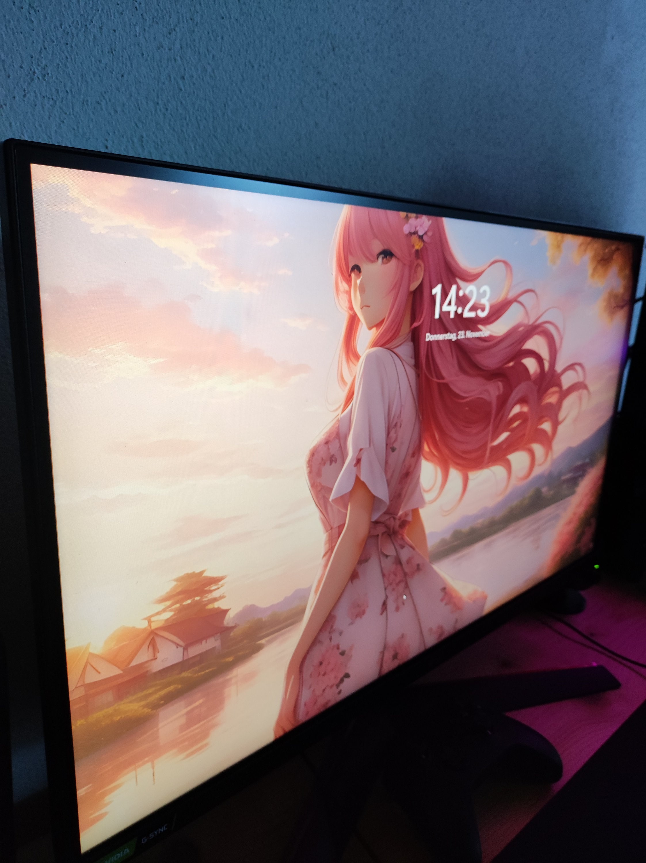 Pink Haired Anime Girl Desktop Wallpaper Digital Download, Cute Vibrant ...