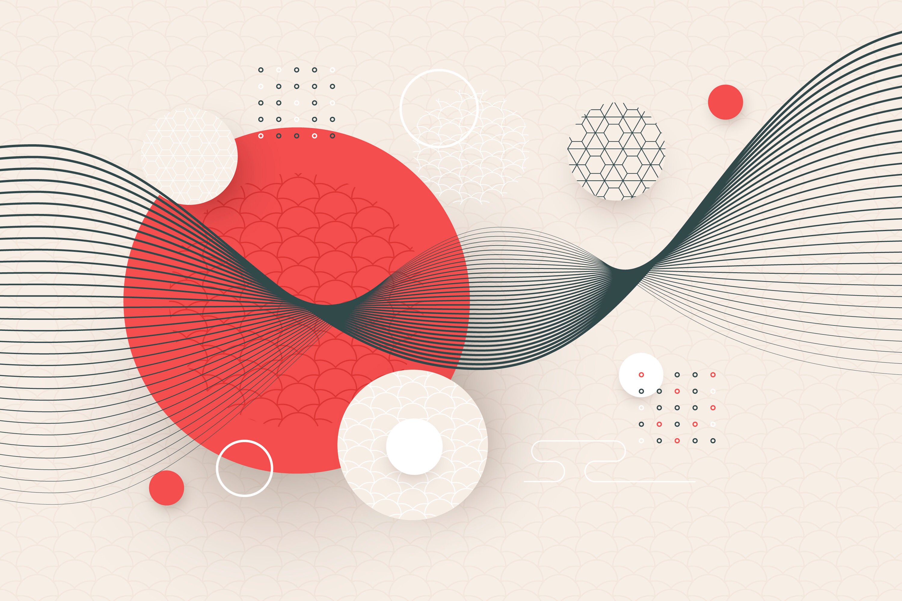 Minimalistic Japanese Art Desktop Wallpaper - Traditional Geometric ...