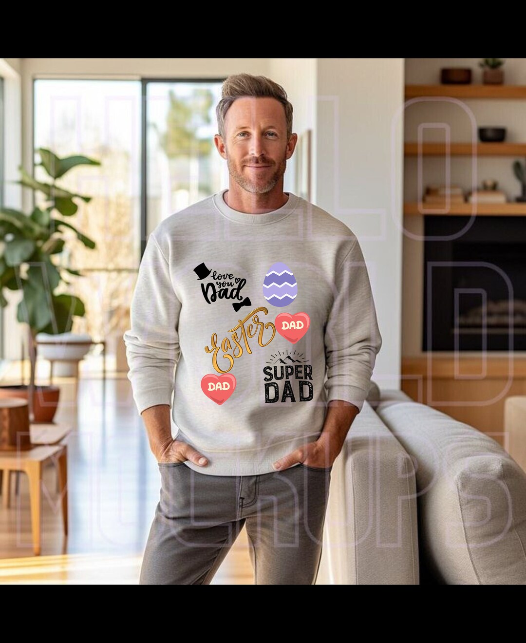 Easter Dad Sweatshirt, Happy Easter Sweatshirt, I Love You Dad, Super ...