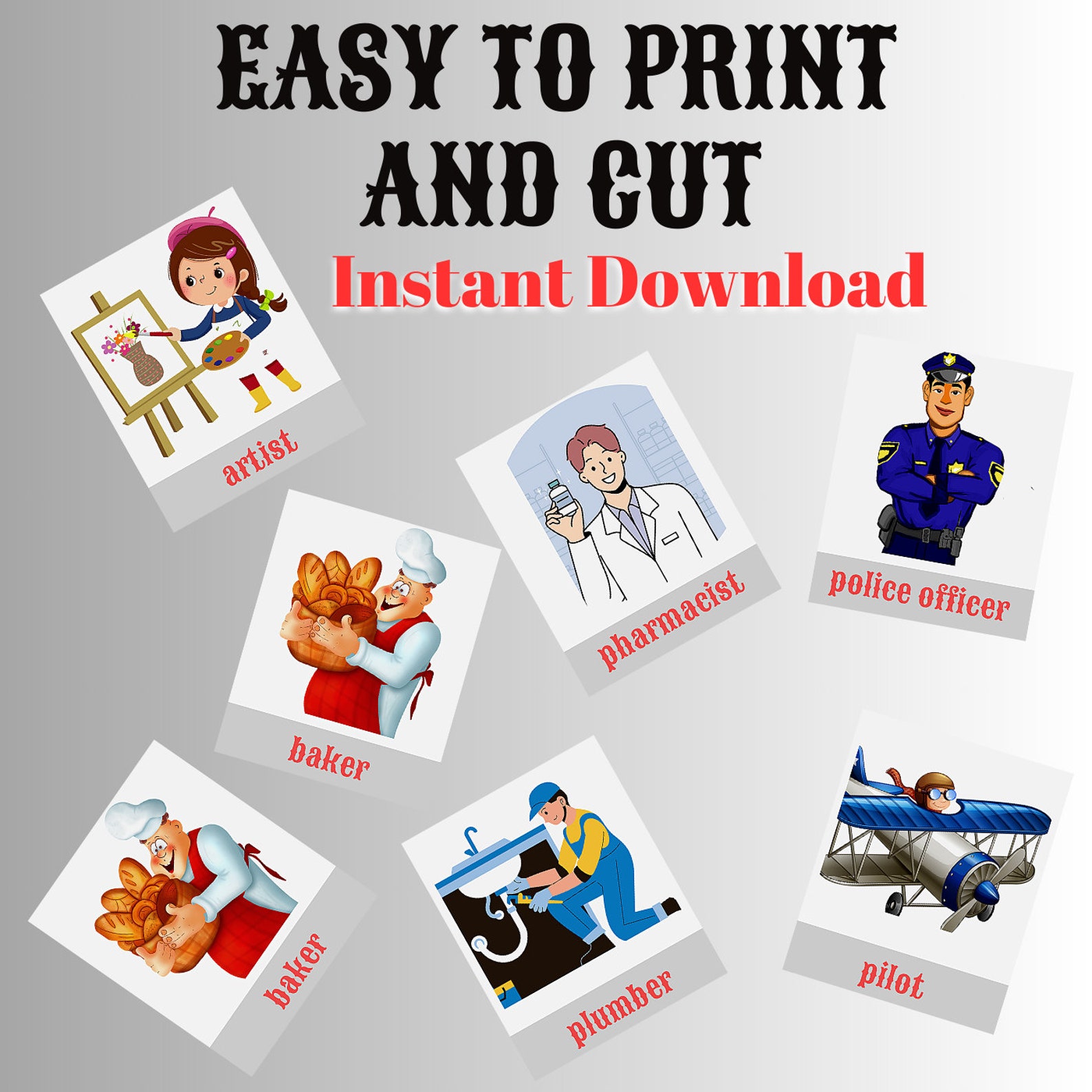 Educational Professions Flashcards for Kids, Professions Flashcards ...