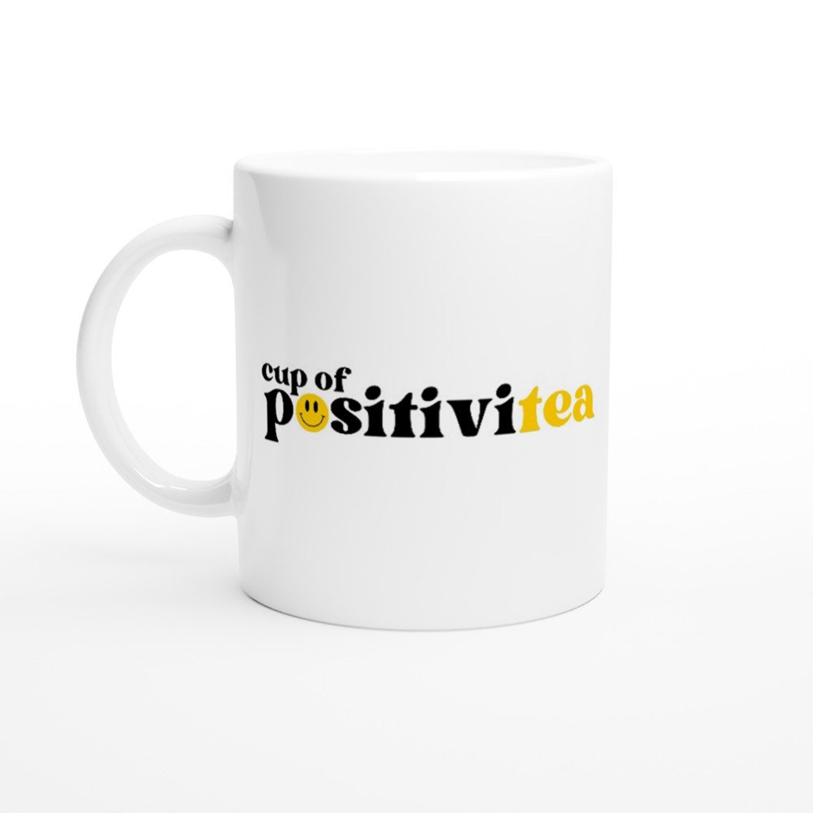 Positivitea Smiley Face Emoji Mug | Cute, Quirky Positivity Happy ...