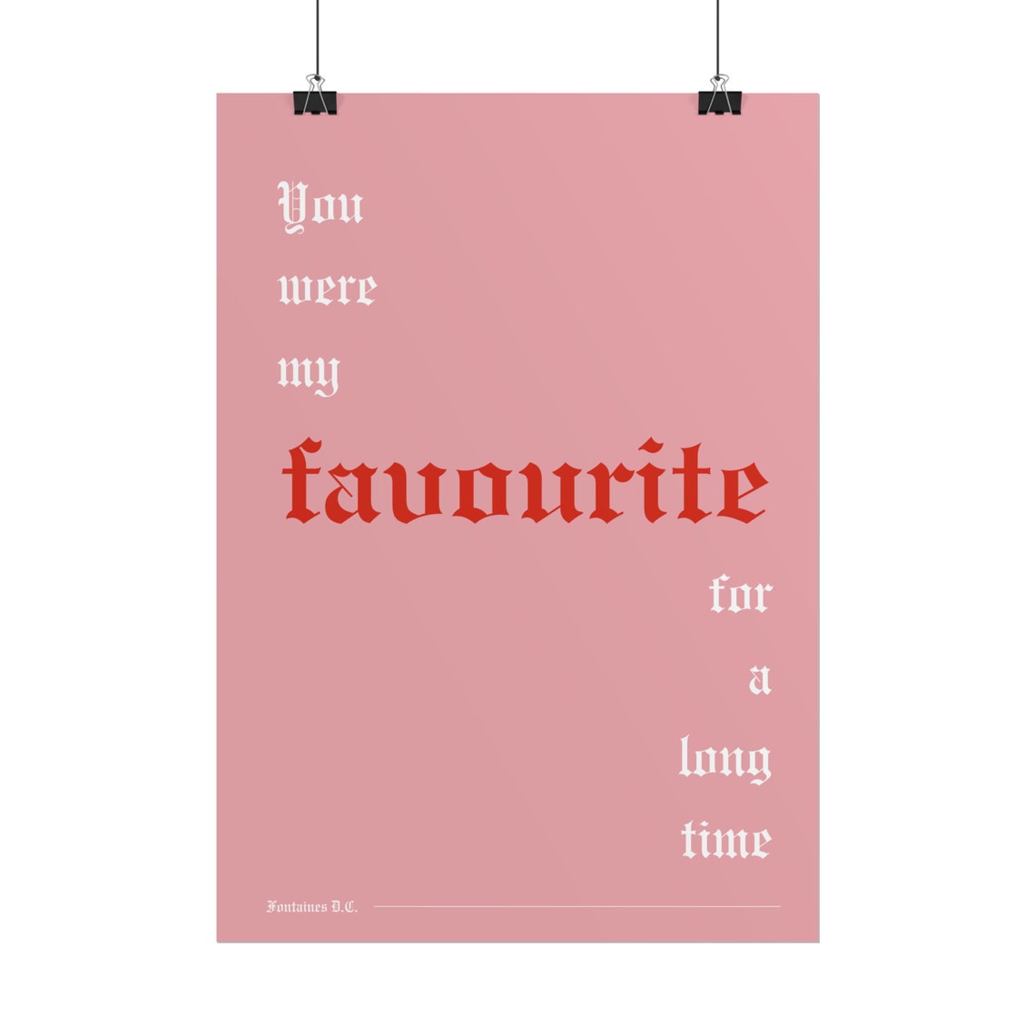 Fontaines D.C. 'favourite' Lyrics Wall Print Indie Rock Music Merch ...