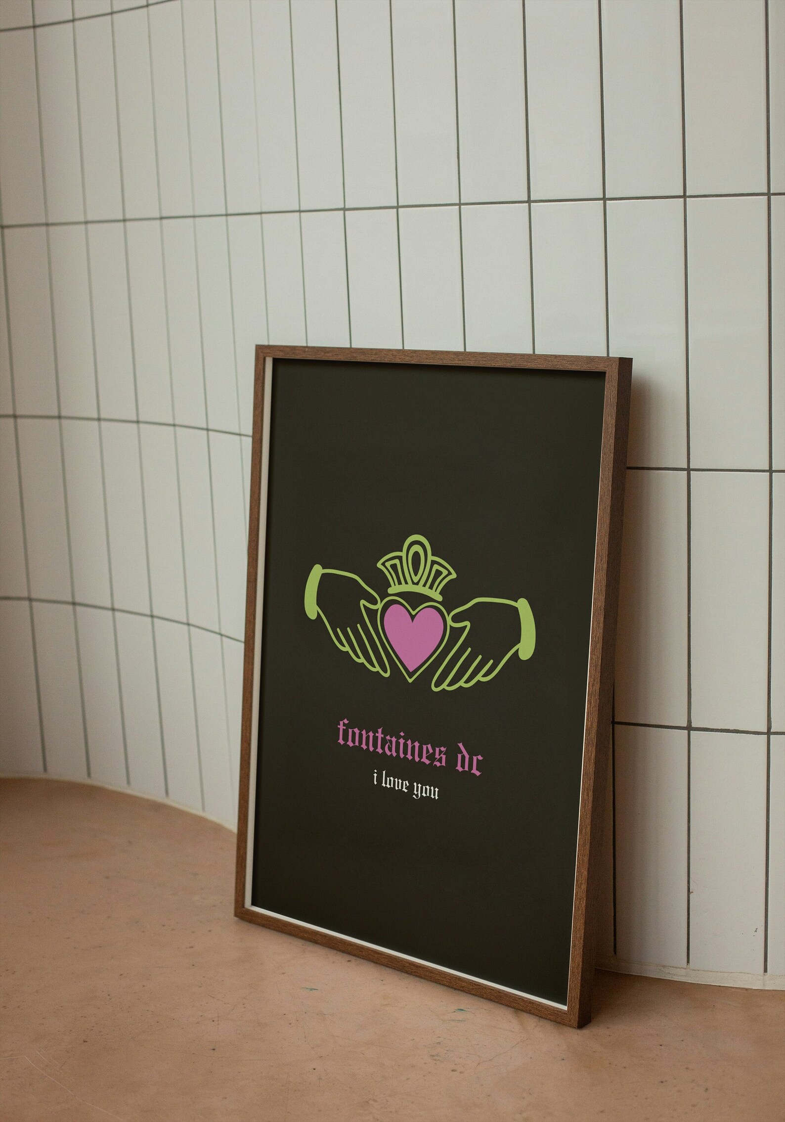 Fontaines D.C. 'I Love You' Wall Print Various Colours Irish Claddagh ...