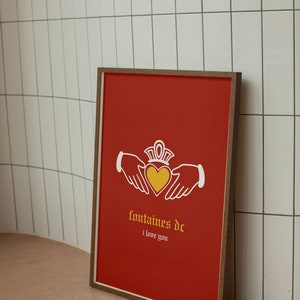 Fontaines D.C. 'I Love You' Wall Print Various Colours Irish Claddagh ...