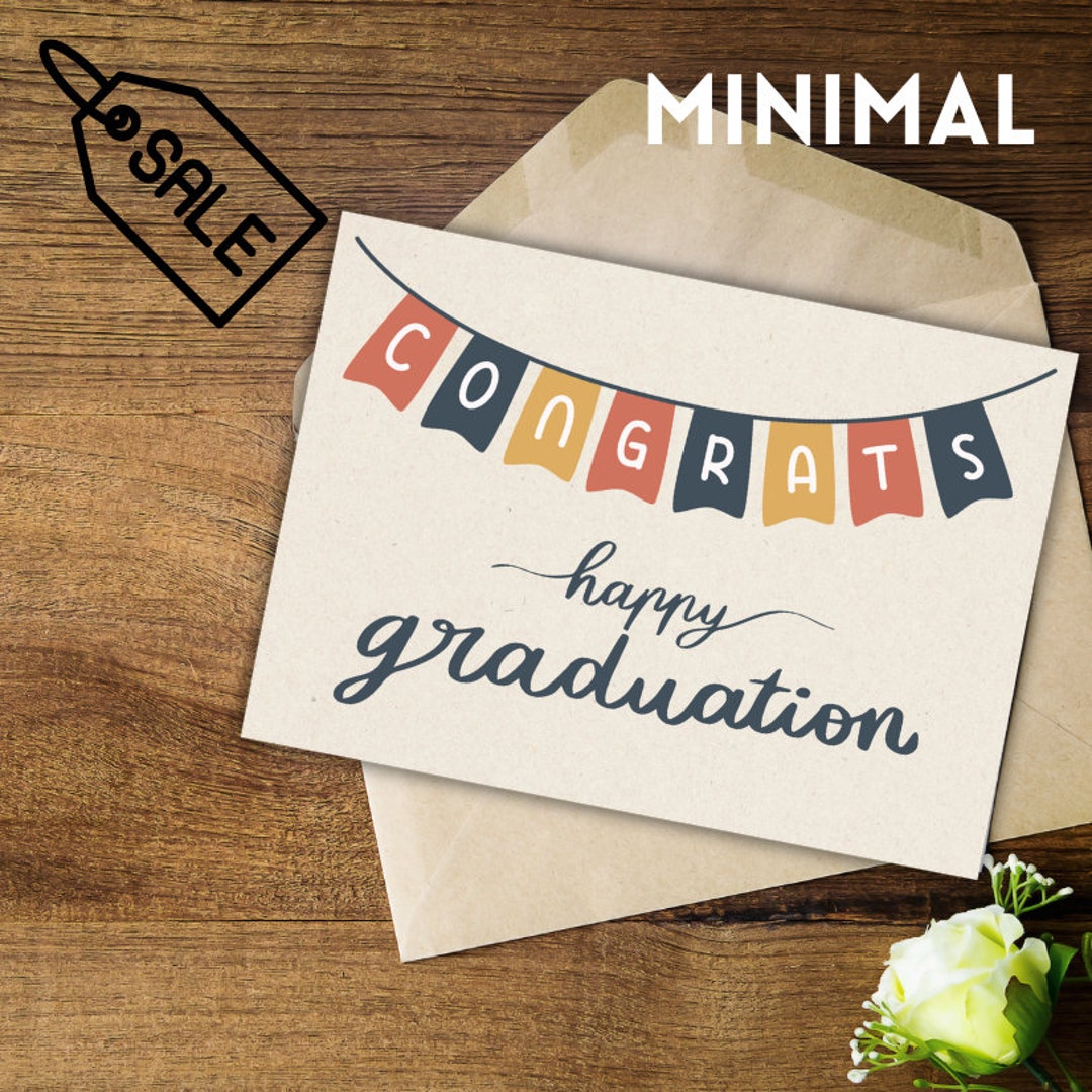 Minimalist Printable Graduation Cards, Congratulations Graduation ...