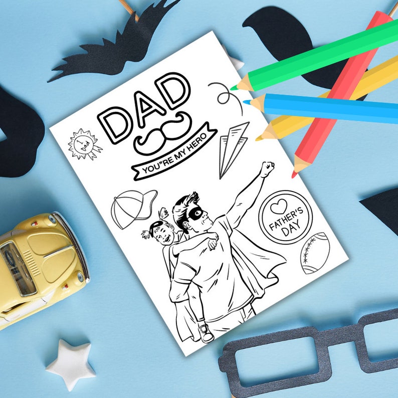 Happy Father's Day Coloring Greeting, Printable Coloring Family ...