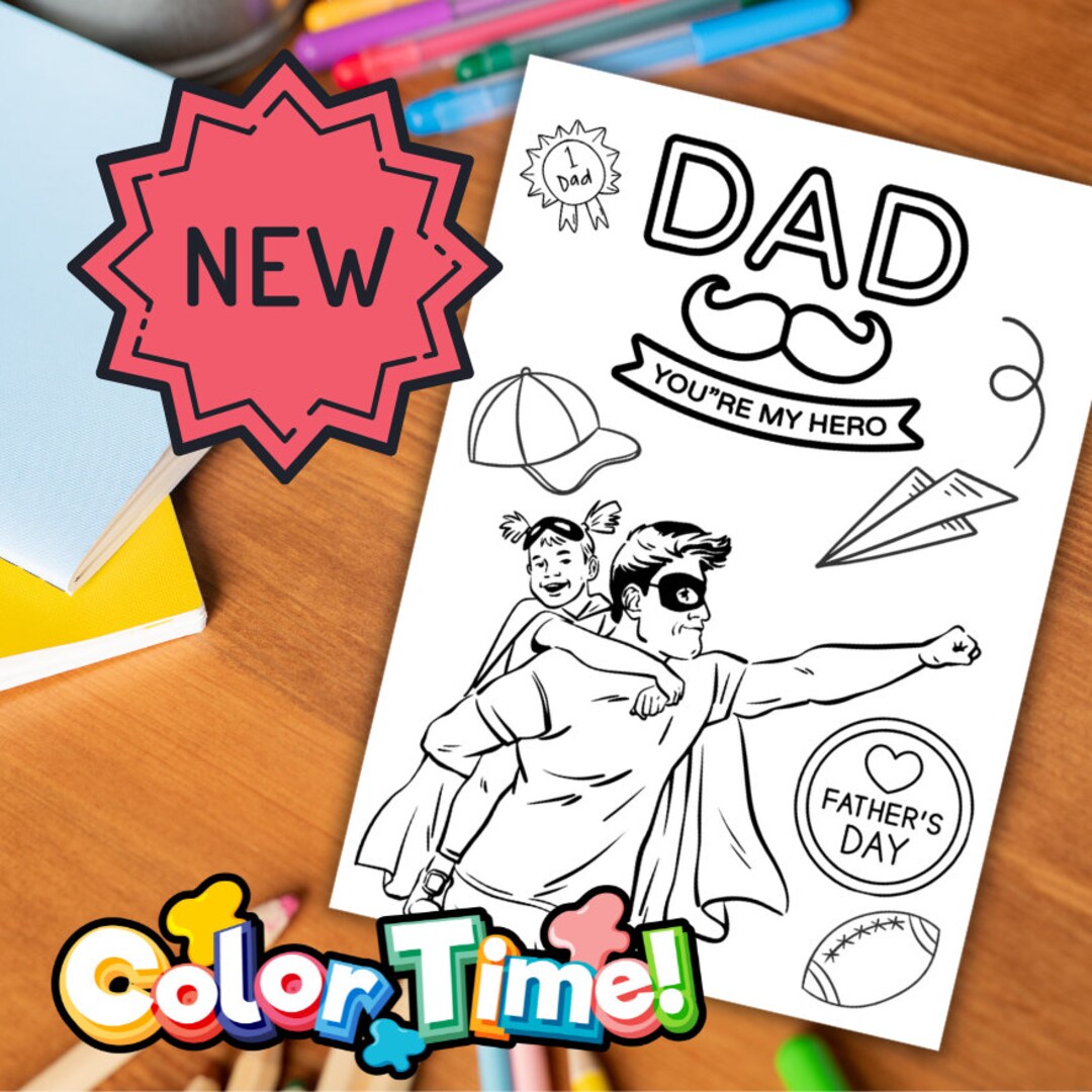 Happy Father's Day Coloring Greeting, Printable Coloring Family ...