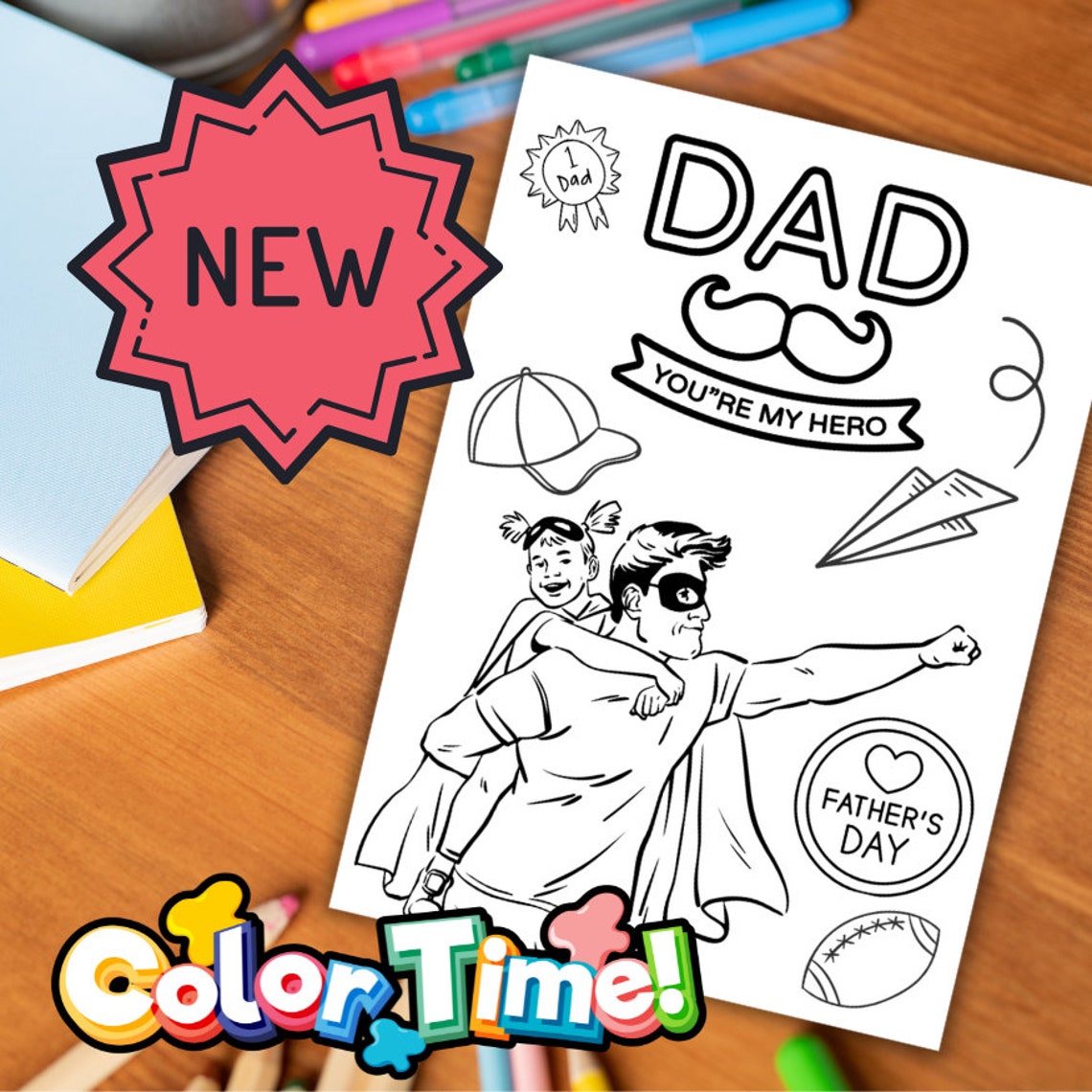 Happy Father's Day Coloring Greeting, Printable Coloring Family ...