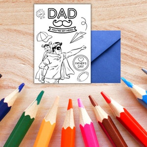 Happy Father's Day Coloring Greeting, Printable Coloring Family ...