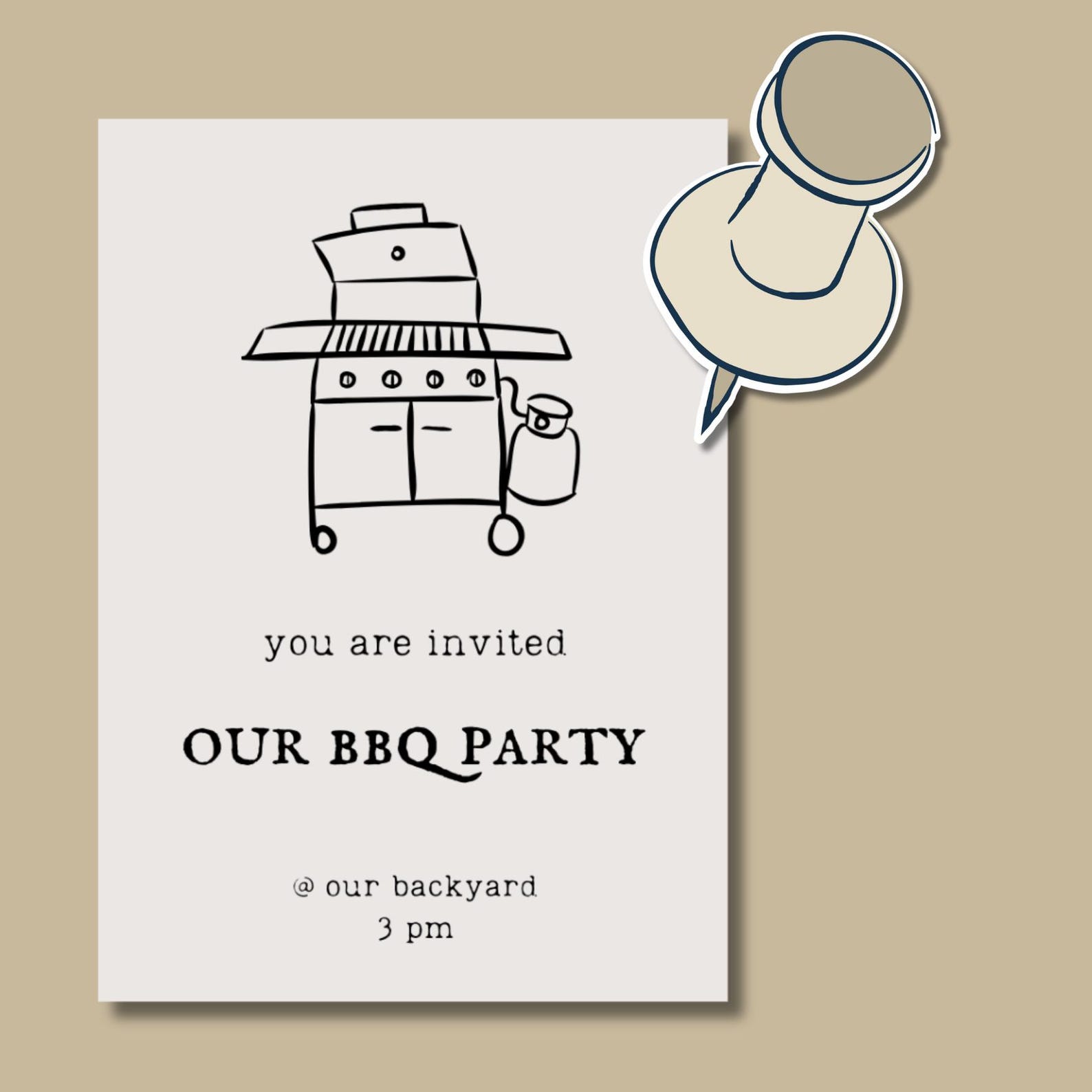 Printable BBQ Party Invitation | Printable Backyard BBQ Invite ...