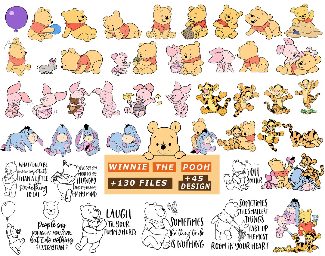 Winnie the Pooh SVG Bundle, Layered Vector Files, Digital Download, Svg ...
