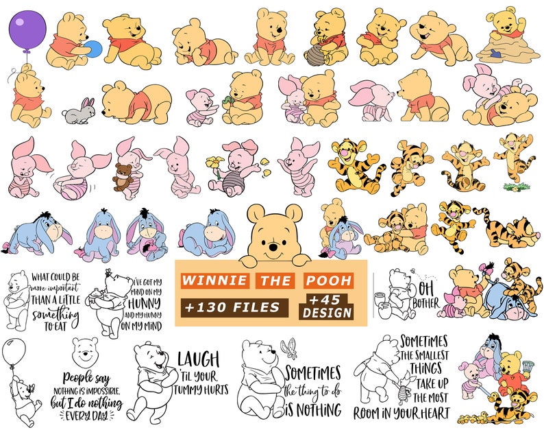 Winnie the Pooh SVG Bundle, Layered Vector Files, Digital Download, Svg ...