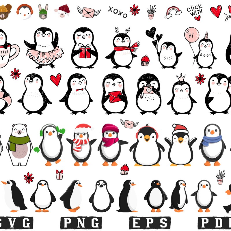 Penguin Svg - Etsy
