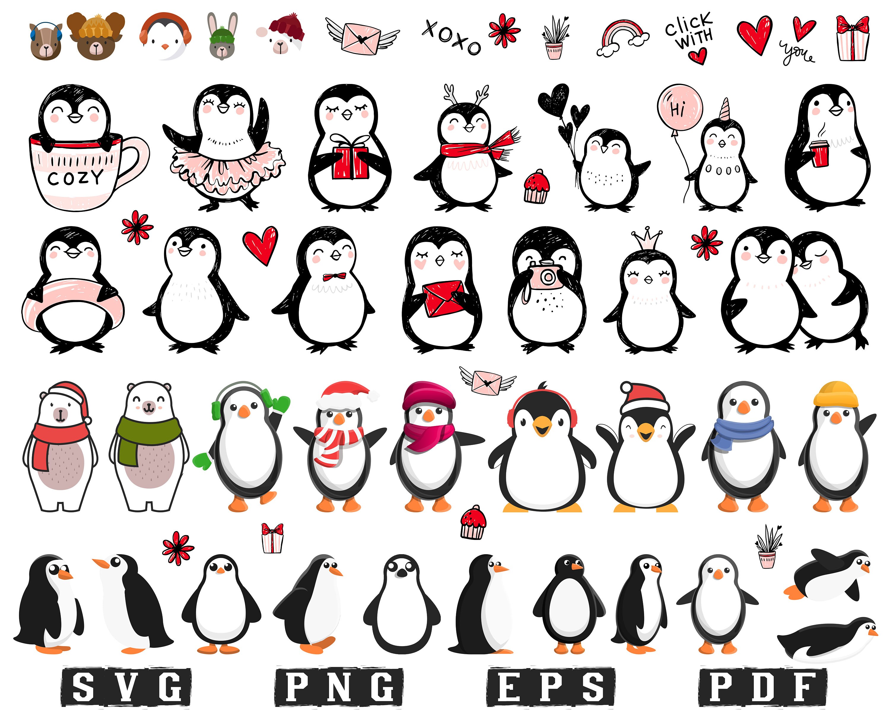 Penguin SVG, Cute Pengien SVG, Pengien Cricut, Penguin SVG Cut Files ...