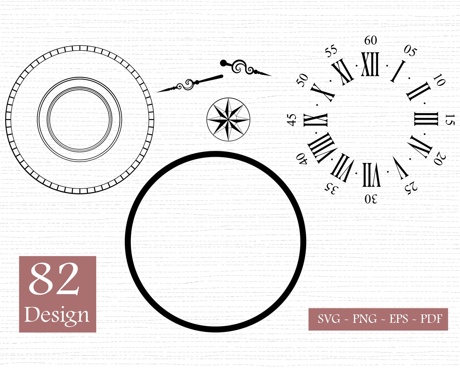 Clock Face Svg, Clock Svg, Clock Numbers Svg, Roman Numeral Clock ...