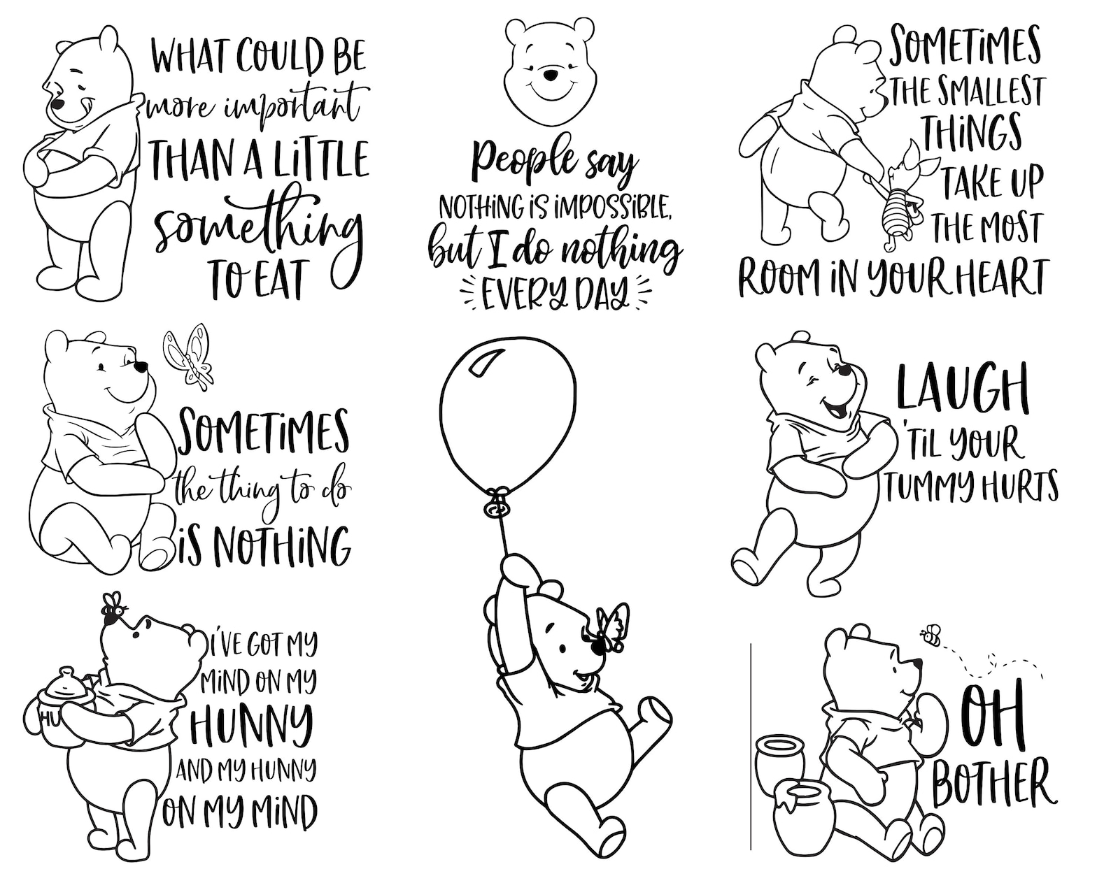 Winnie the Pooh SVG Bundle, Layered Vector Files, Digital Download, Svg ...