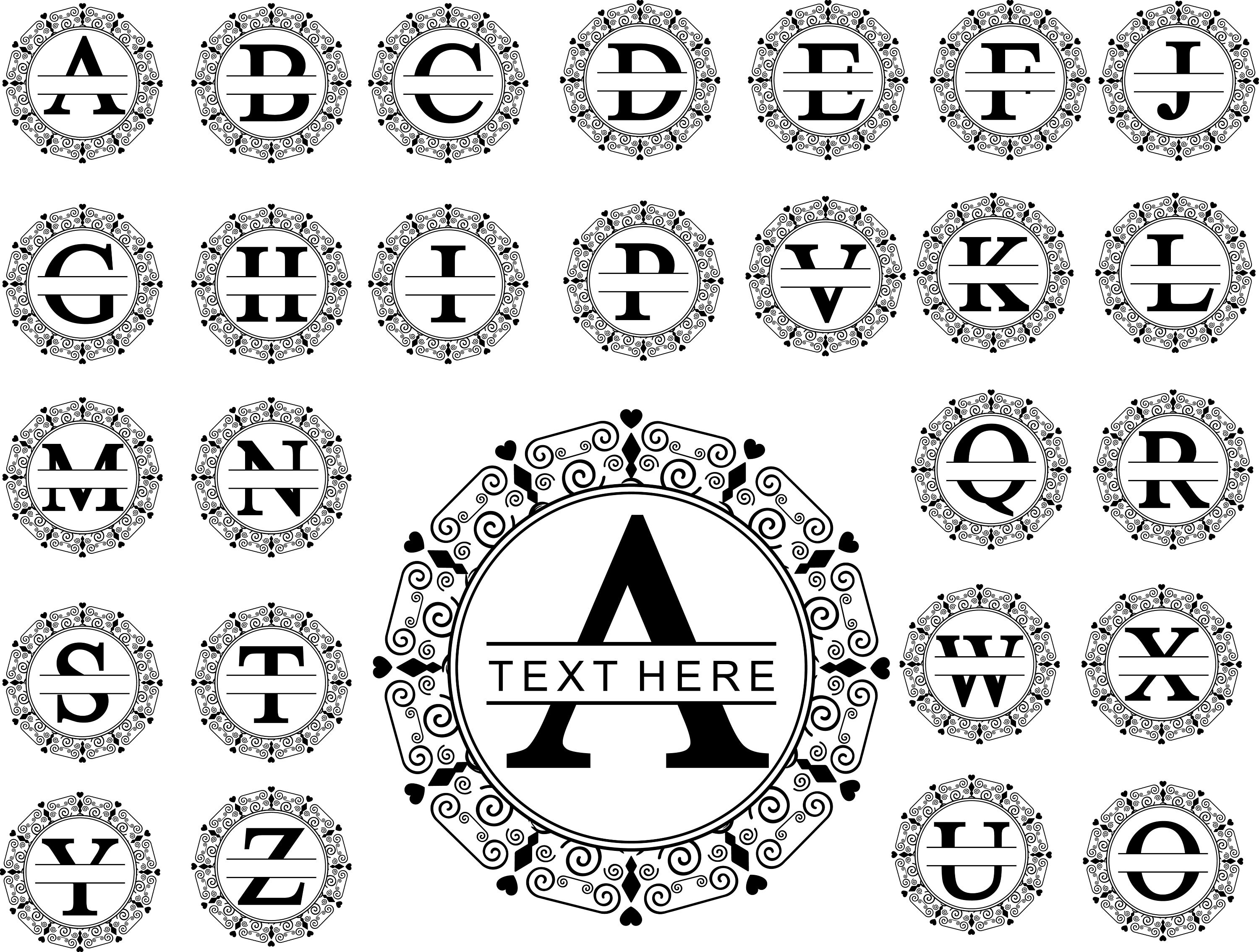 Split Monogram Alphabet SVG, Font Monogram Svg Bundle, Split Monogram ...