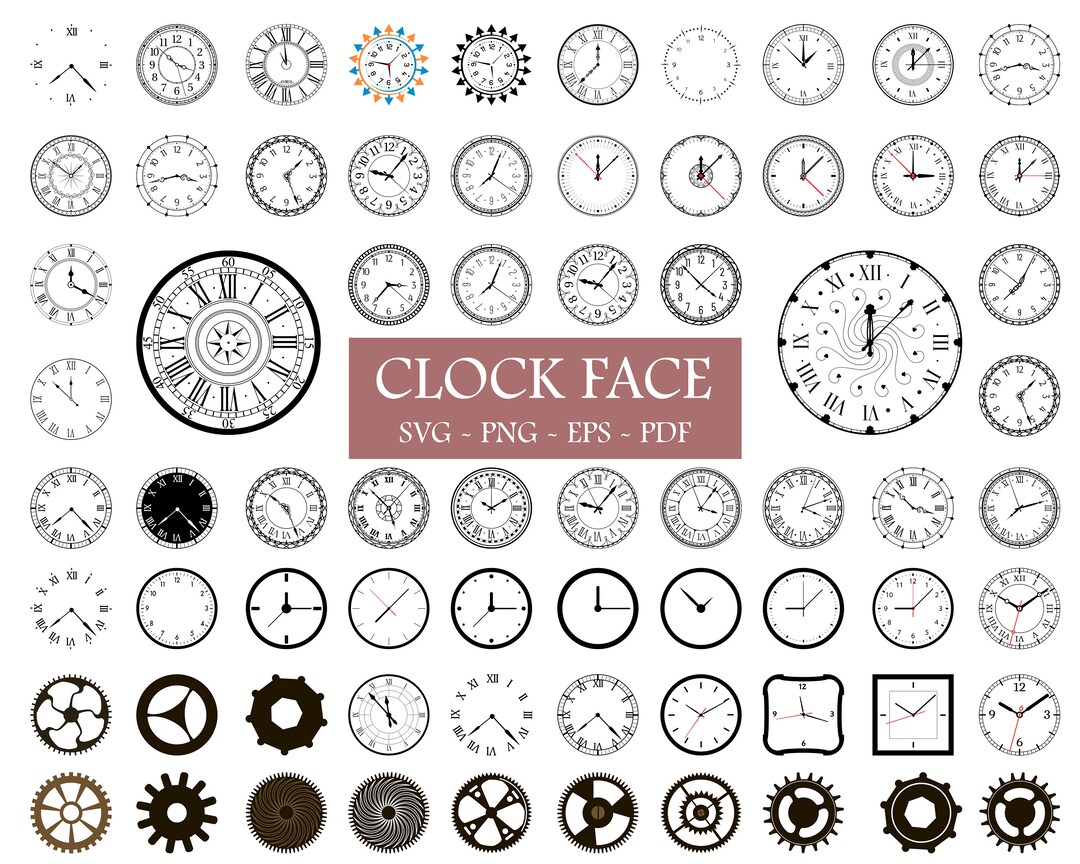 Clock Face Svg, Clock Svg, Clock Numbers Svg, Roman Numeral Clock ...