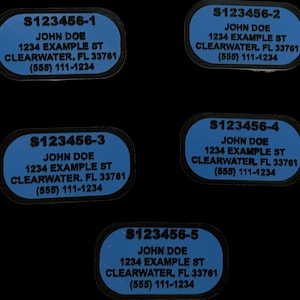 Crab Lobster Trap Pot ID Tags SET of 5 Custom 3d-printed Plastic Glue ...