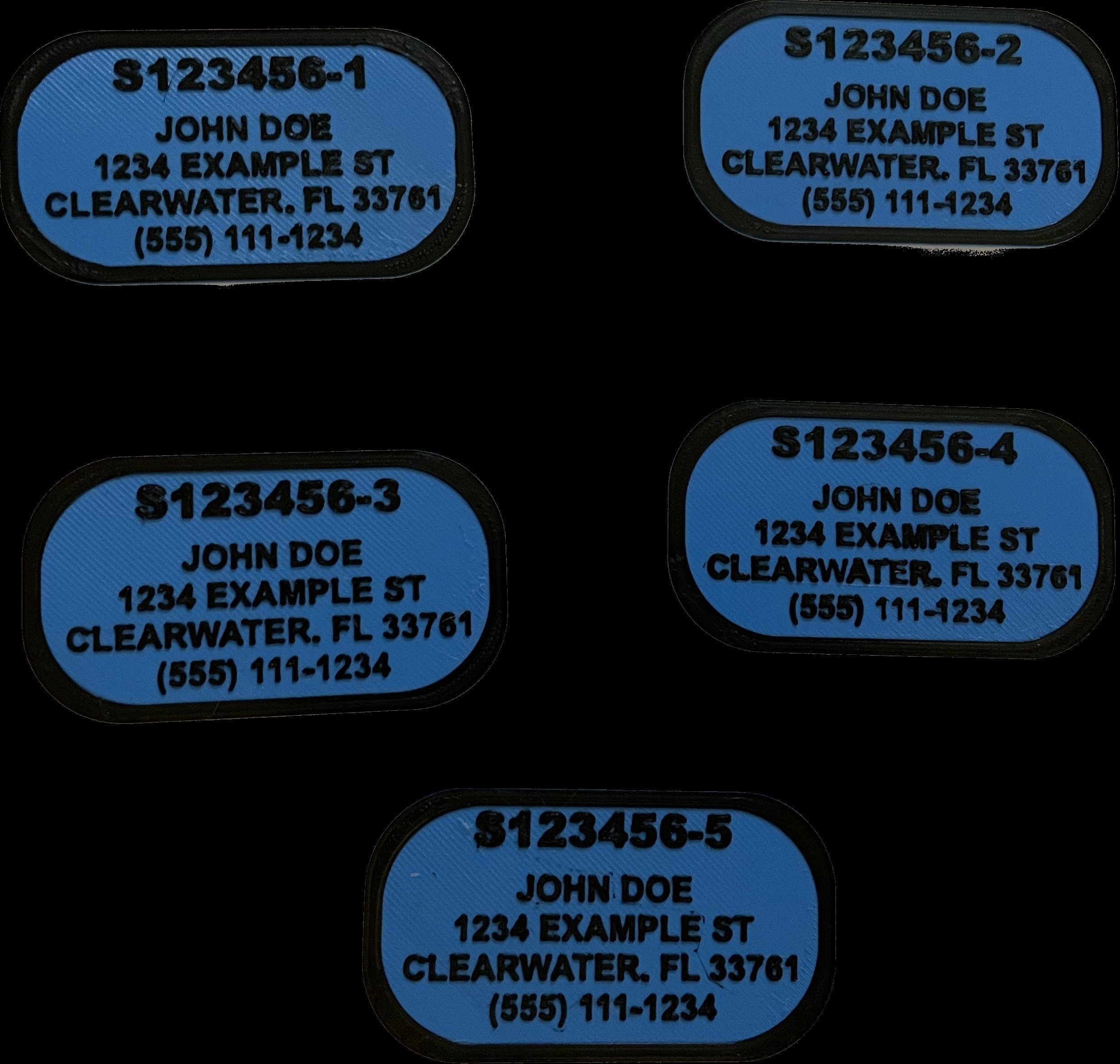 Crab Lobster Trap Pot ID Tags SET of 5 Custom 3d-printed Plastic Glue ...