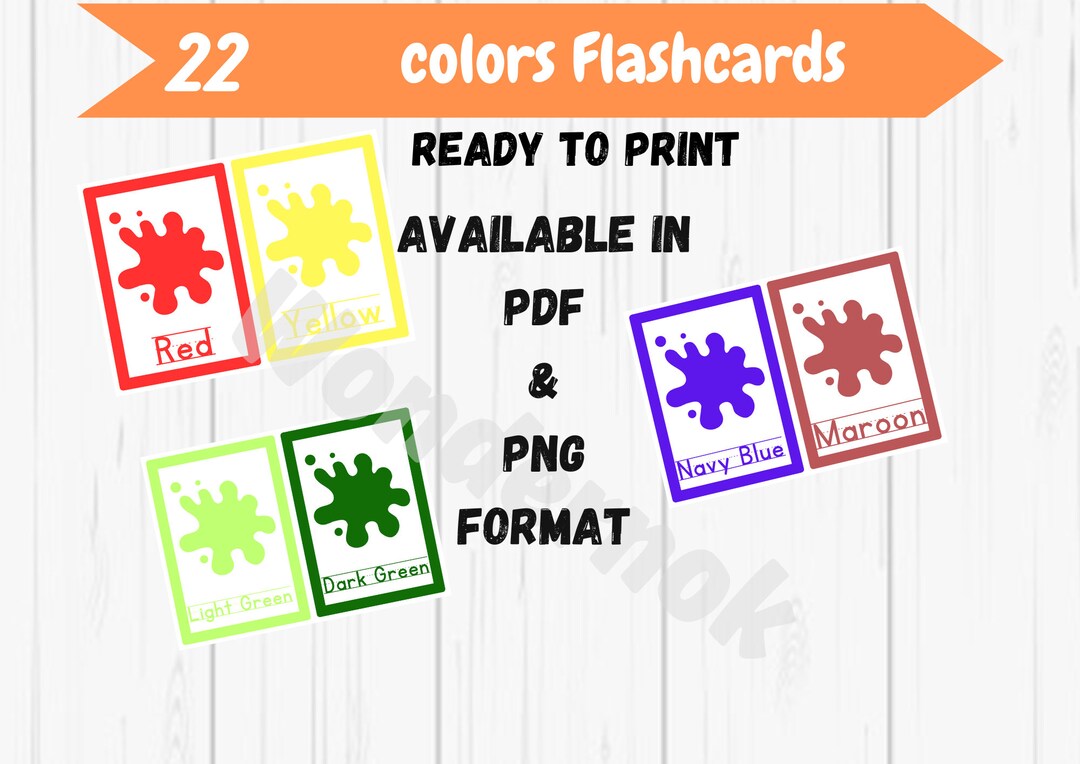 Vibrant Colors Flashcards for Kids,color Flashcards for Early Childhood ...