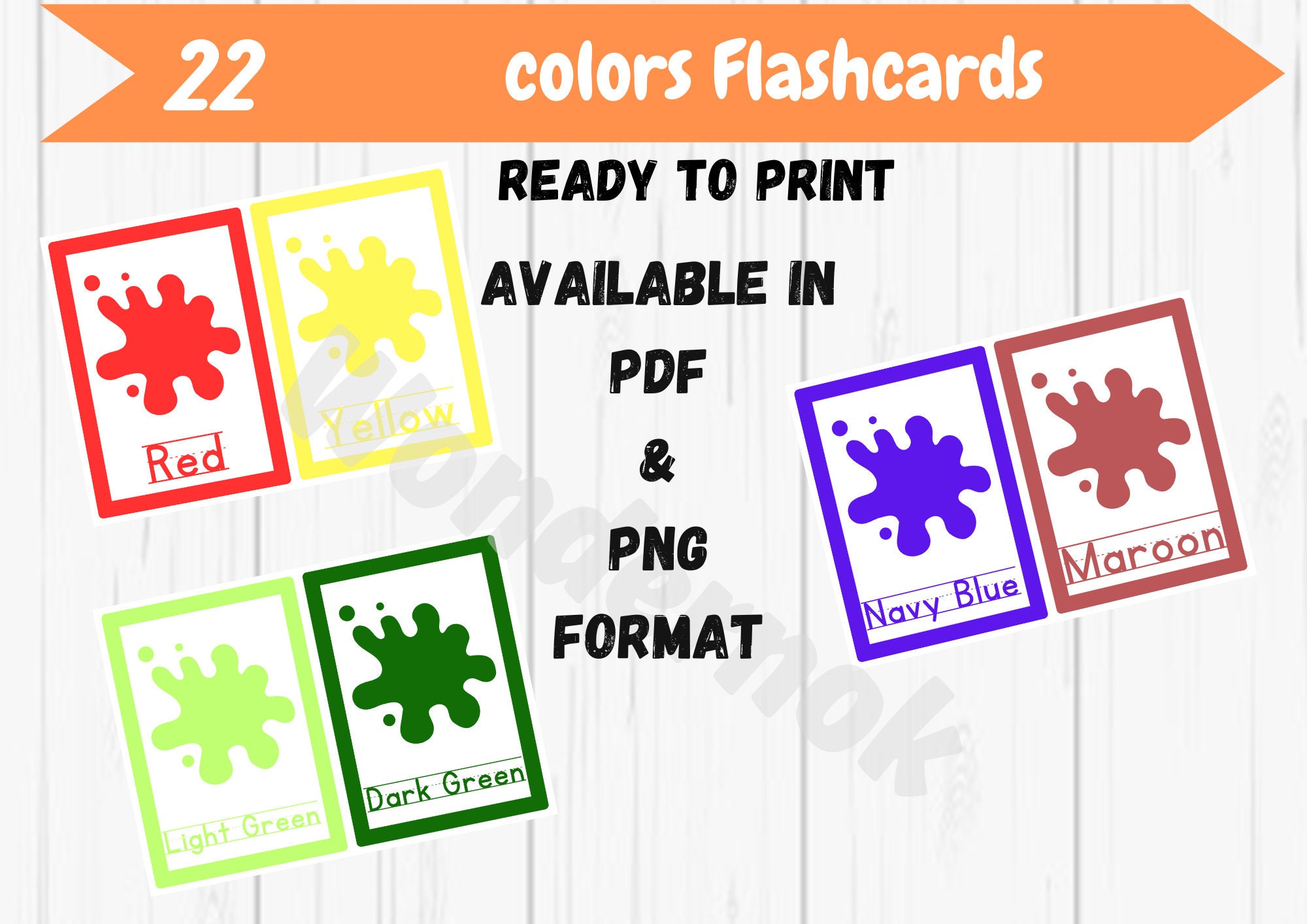 Vibrant Colors Flashcards for Kids,color Flashcards for Early Childhood ...