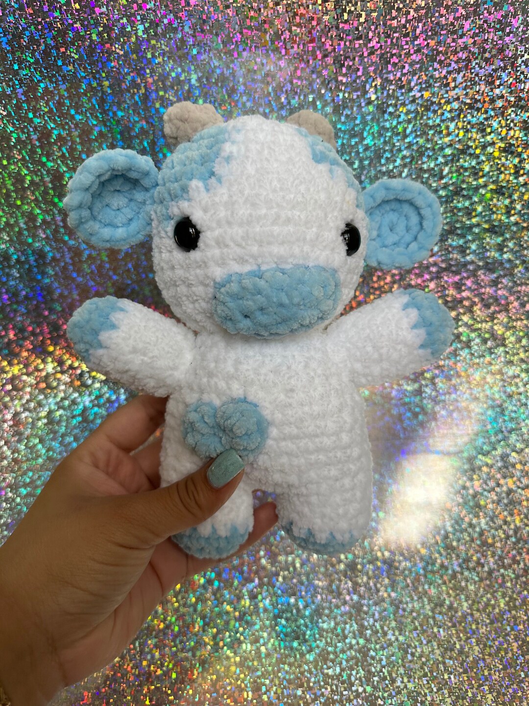 Blue Cow Crochet Plushie, Cow Plushie, Cow Crochet, Blue Cow, Cute Gift ...