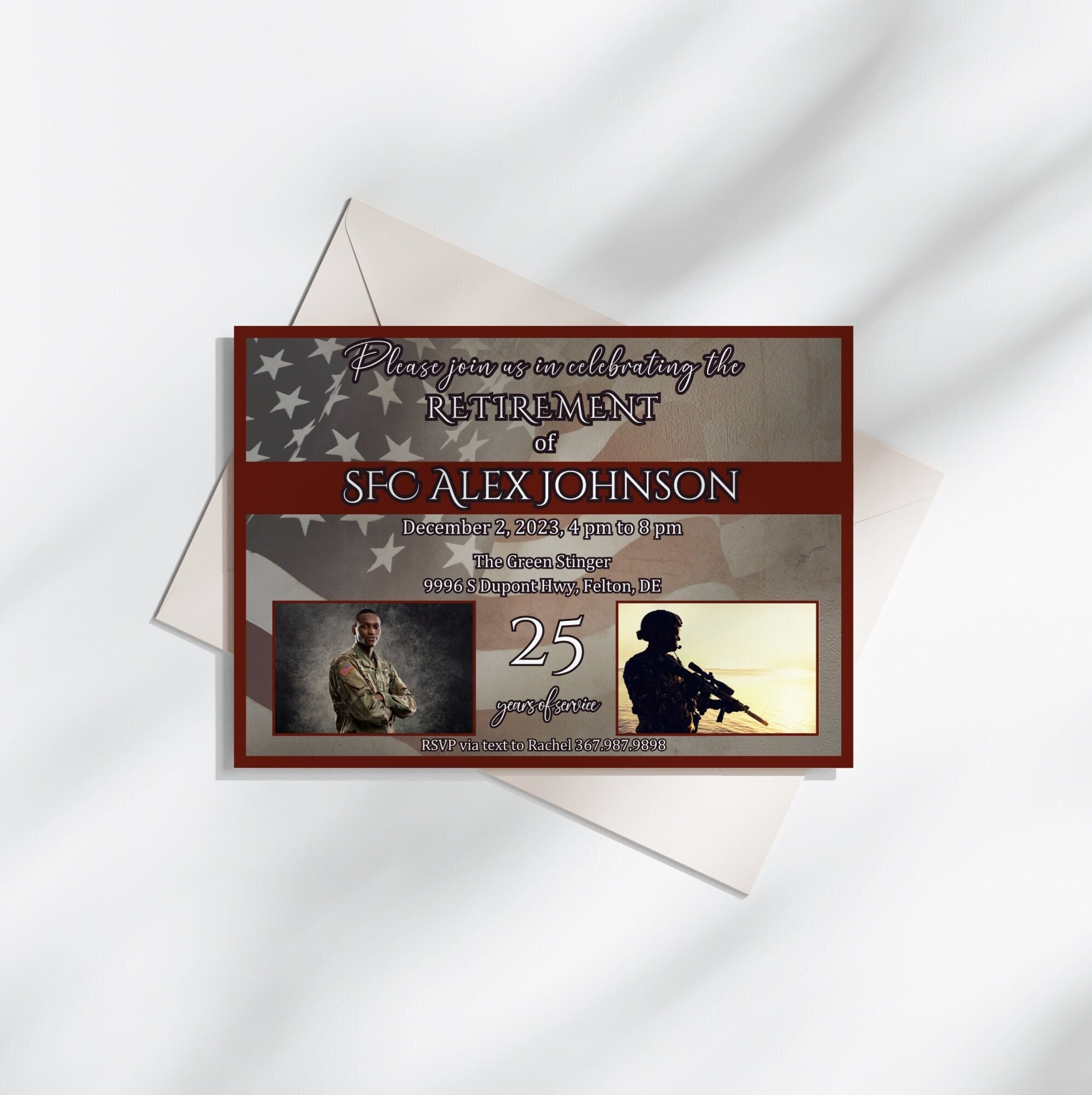 Military Retirement Invitation With Photos, Digital 7x5, Air Force ...