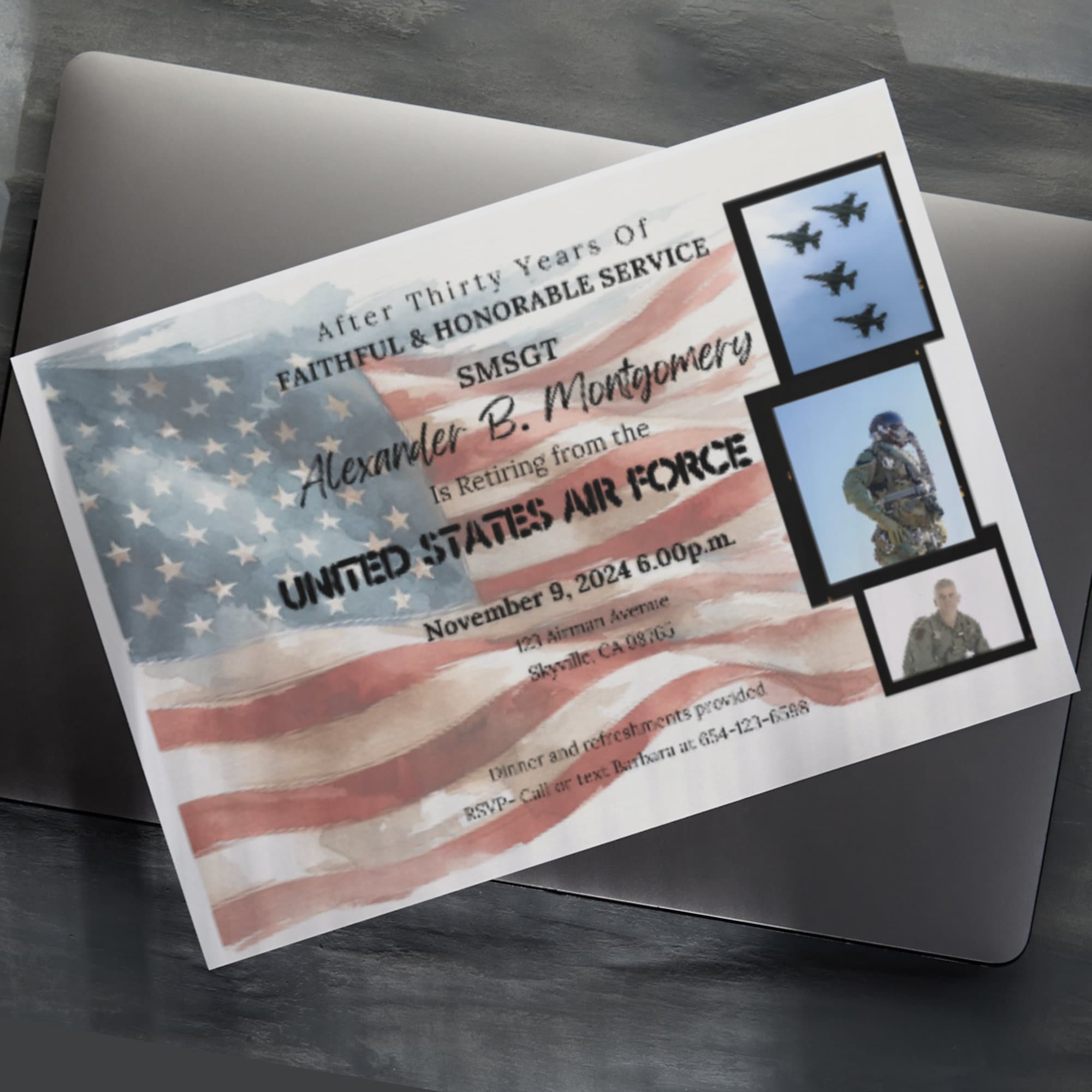 Air Force Retirement Invitation, Military Personnel Retirement ...