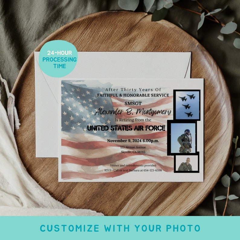 Air Force Retirement Invitation, Military Personnel Retirement ...