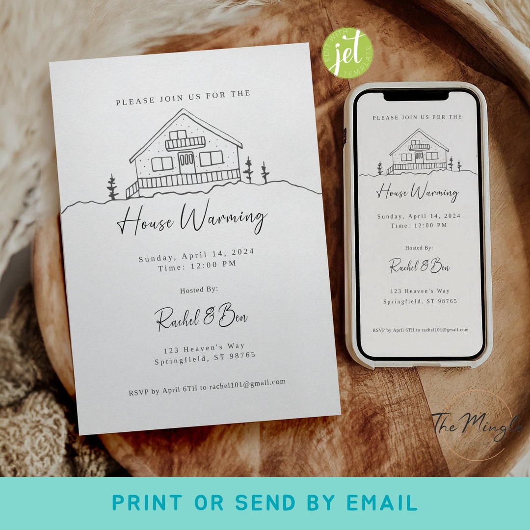 Housewarming Invitation Template Bundle, Digital Download, House ...