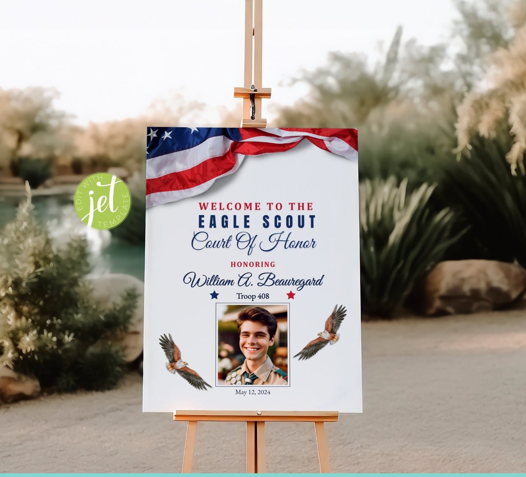 Court of Honor Welcome Sign 18x24 24x36 Template - Etsy