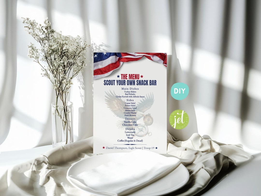Court of Honor Menu Template 5x7 - Etsy