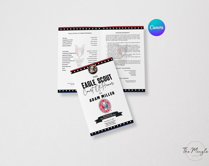 Patriotic Eagle Scout Program (digital Download Printable) - Personalized - Etsy