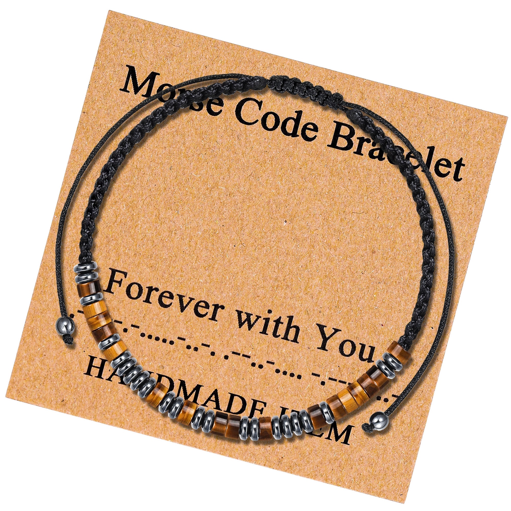 Personalized Morse Code Bracelet, Custom Bracelet, Tiger's Eye Bracelet ...