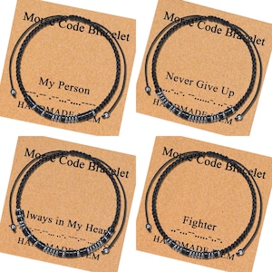 Personalized Morse Code Bracelet, I Love You, Anniversary Birthday Gift ...